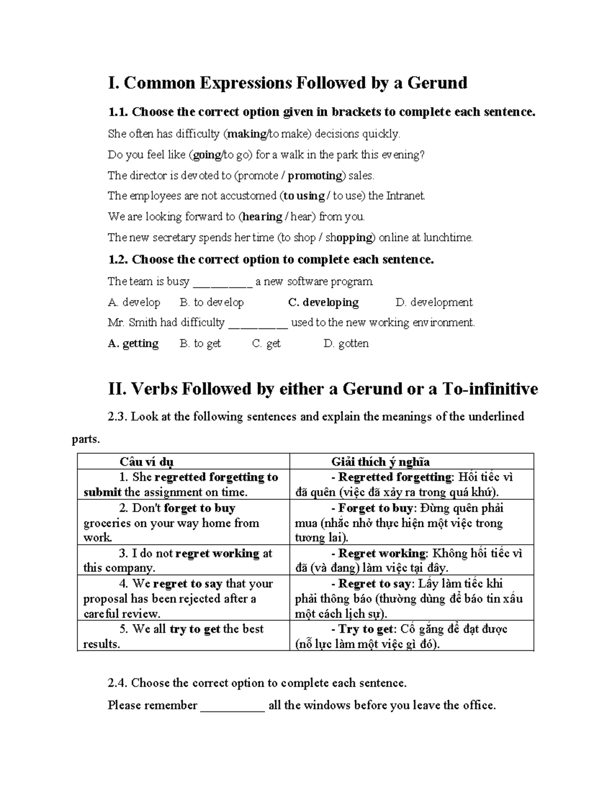 ENG216BB - Common Expressions with Gerunds and Infinitives - Studocu