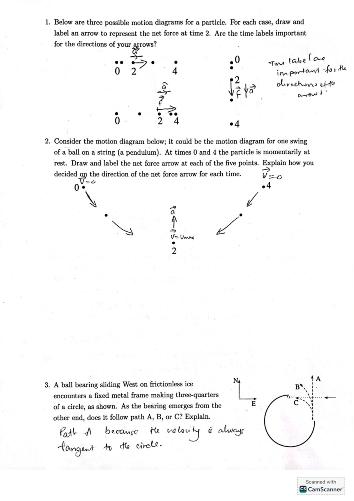 Physics 101: Recitation 4 - Motion Diagrams & Net Forces Analysis - Studocu