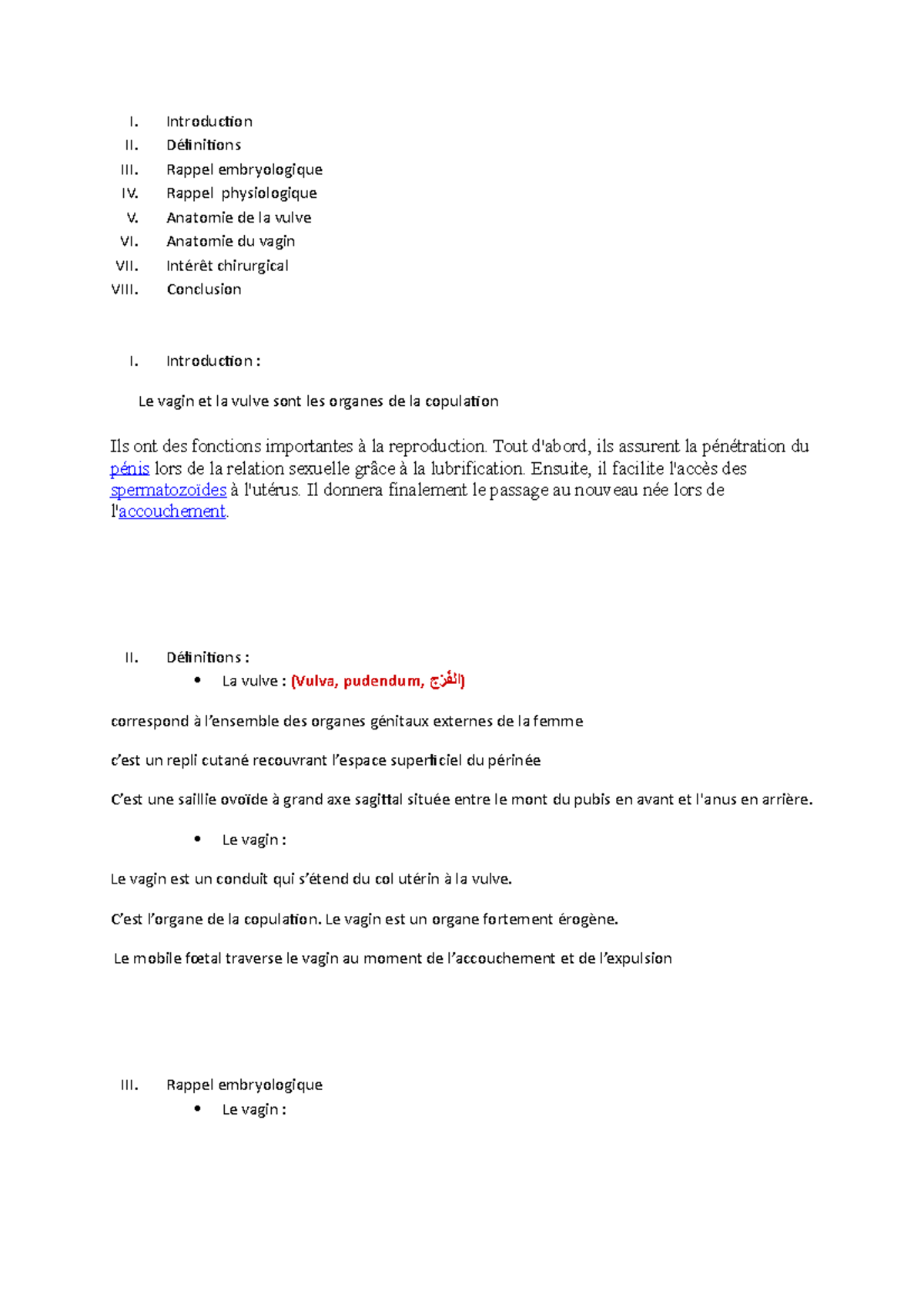 Td Anatomie de la Vulve et du Vagin : Étude Approfondie et Chirurgicale ...