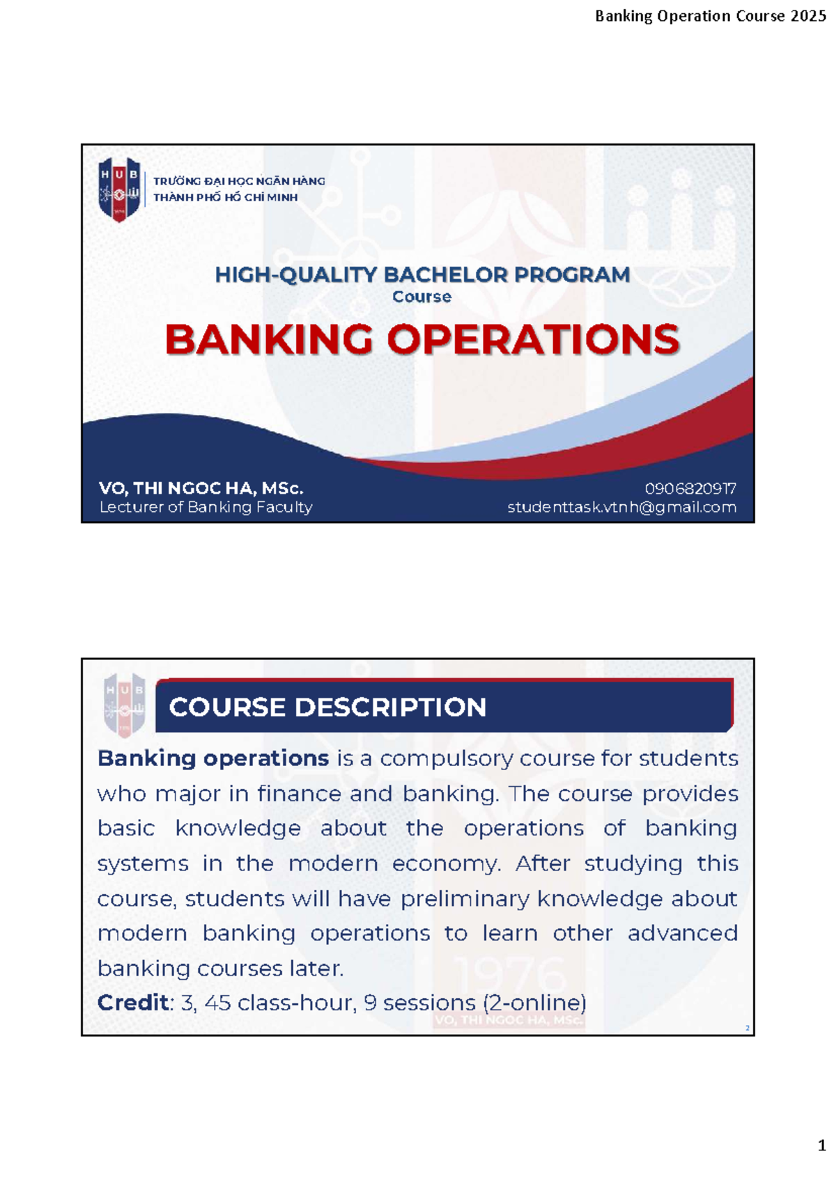 Banking Operations Course 2025: Comprehensive Student Slides - Studocu