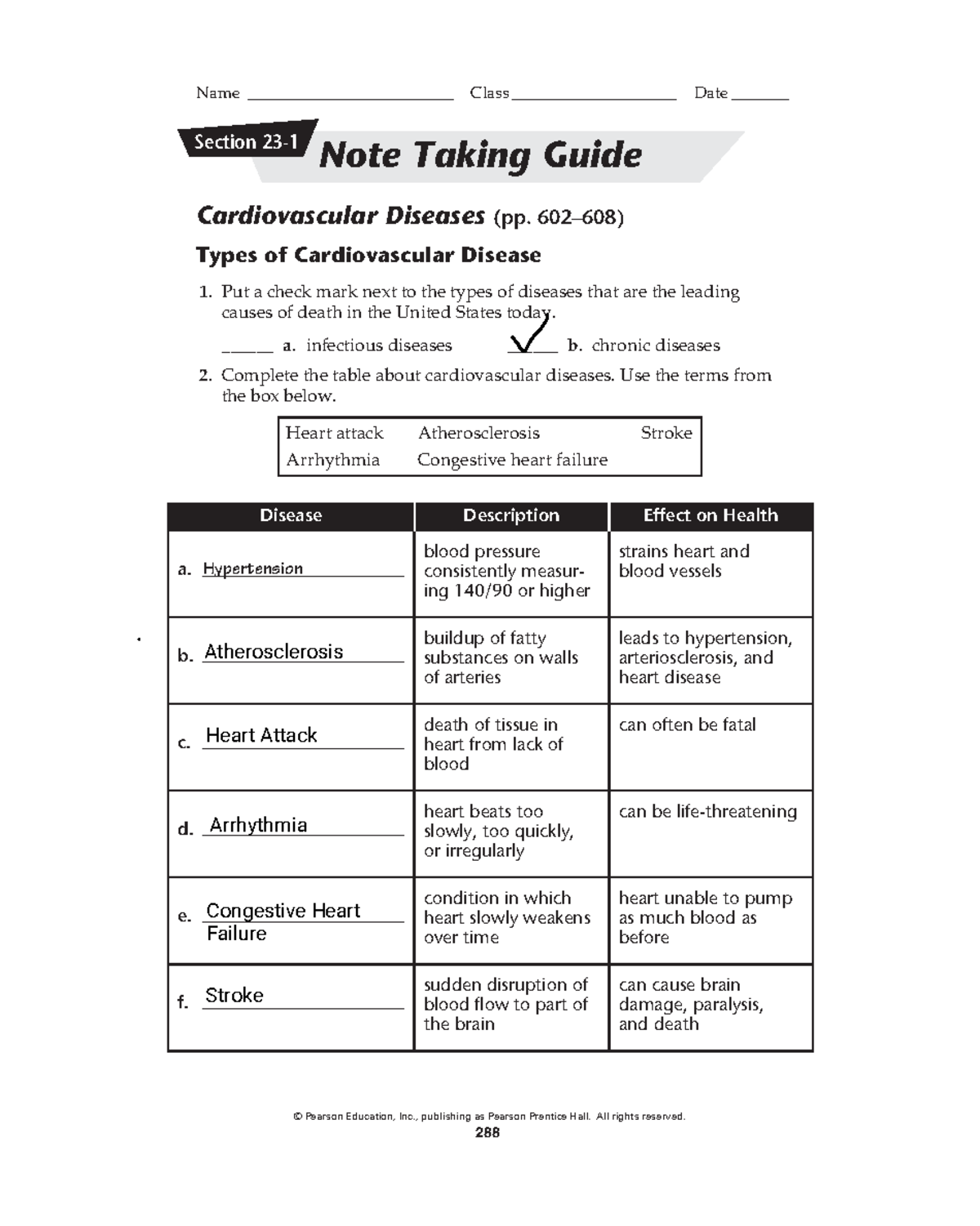 Hnta231 - Note Taking Guide on Cardiovascular Diseases - Studocu