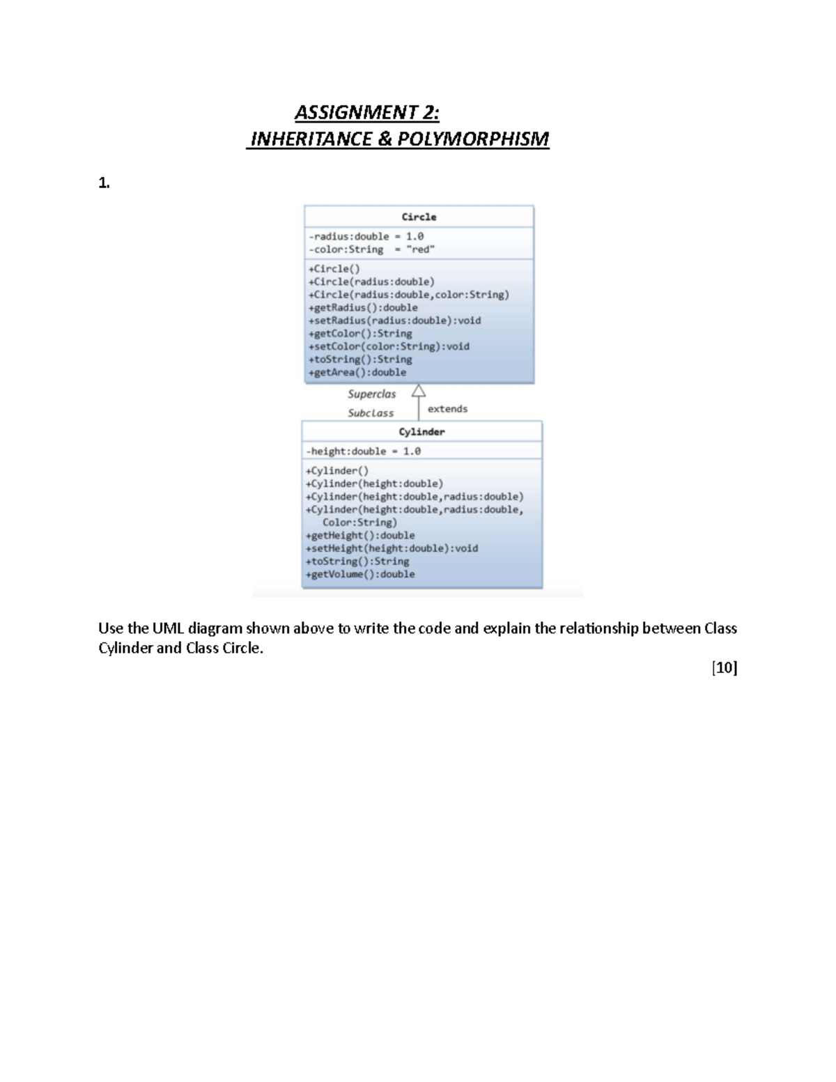 Assignment 2: Inheritance & Polymorphism in Java - Studocu