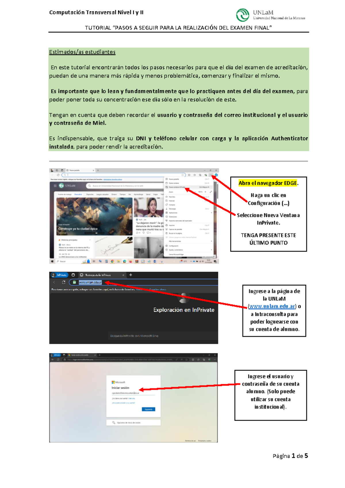 Computación Transversal Nivel I y II: Tutorial para el Examen Final ...