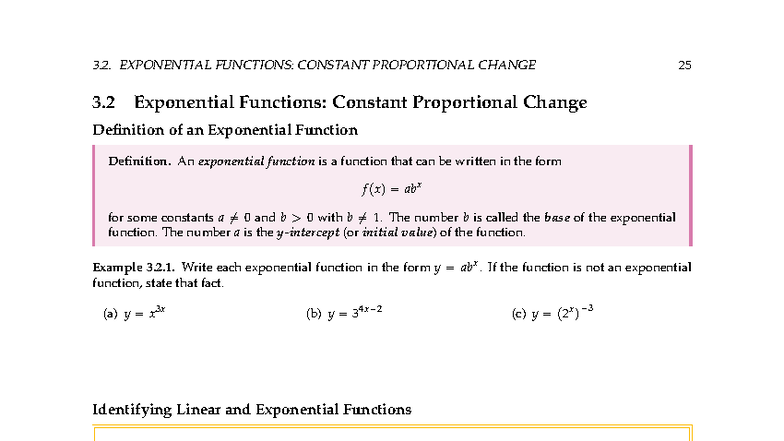 L3 - Exponential Functions: Constant Proportional Change Overview - Studocu
