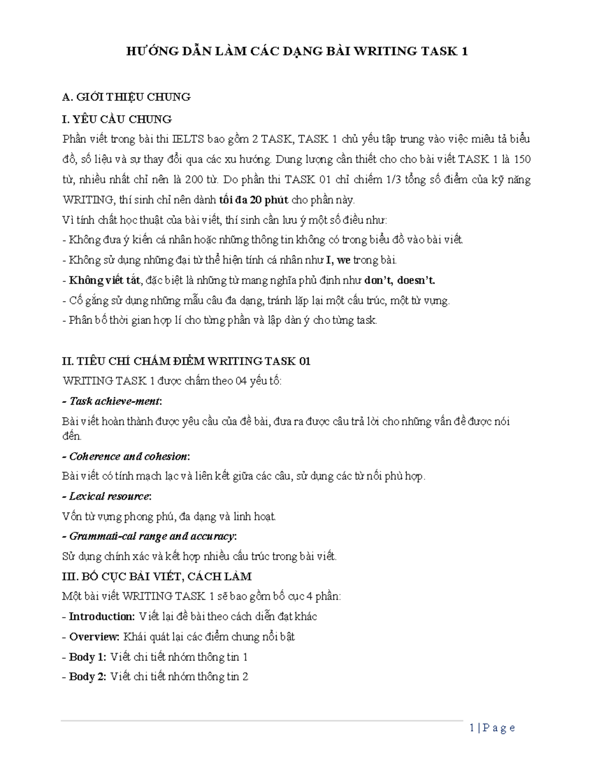 DTA Ielts Writing TASK 1 ALL Types - HƯỚNG DẪN LÀM CÁC DẠNG BÀI WRITING ...