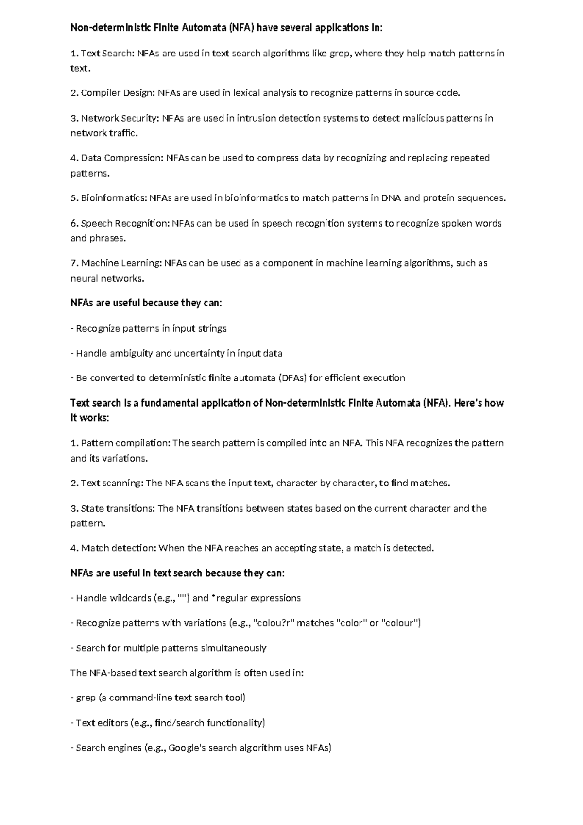 Applications of NFA and Epsilon NFA in Text Search and Compiler Design ...