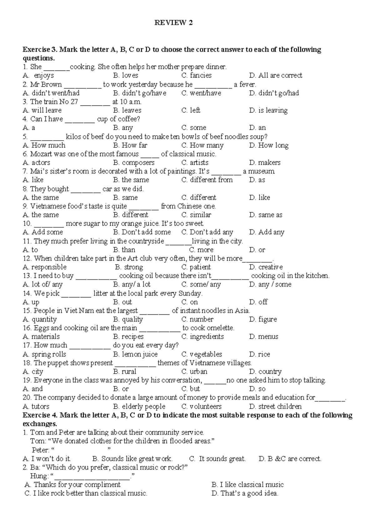 REVIEW 2: Final Exam Questions for English 7 - Studocu