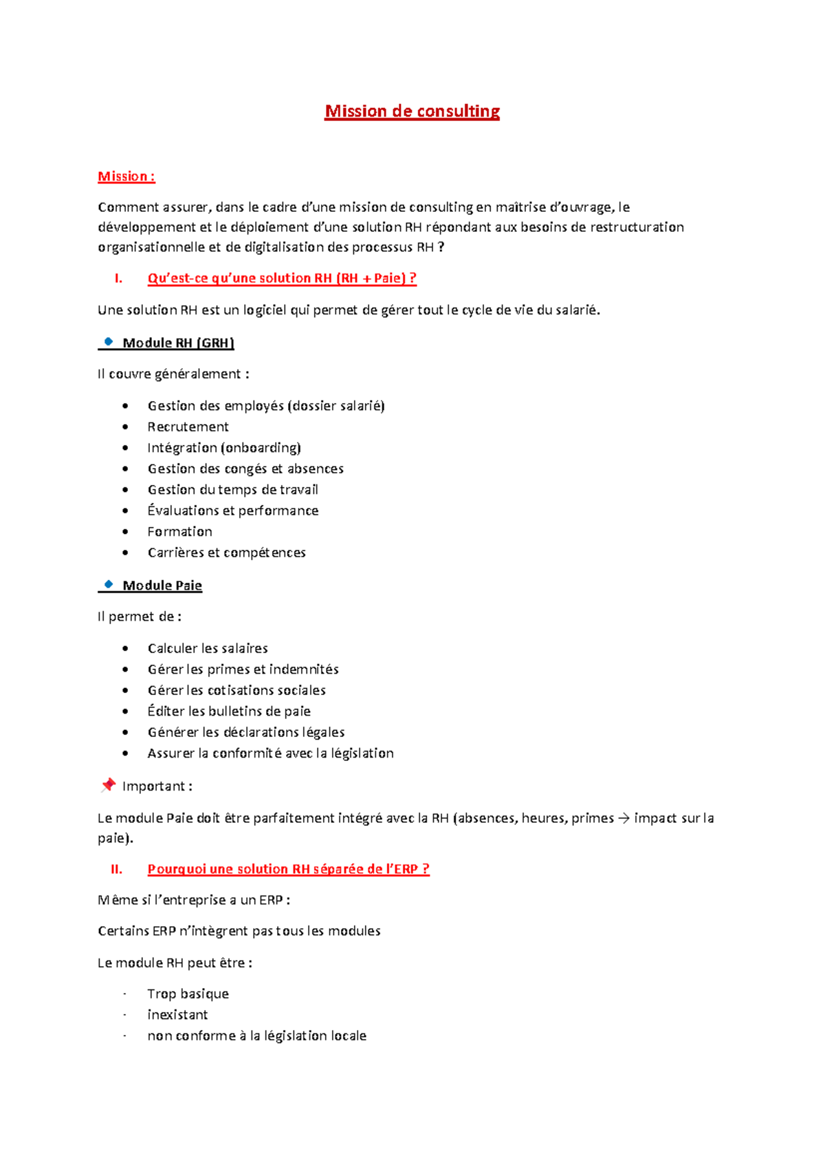 Mission de Consulting : Développement et Déploiement d'une Solution RH ...