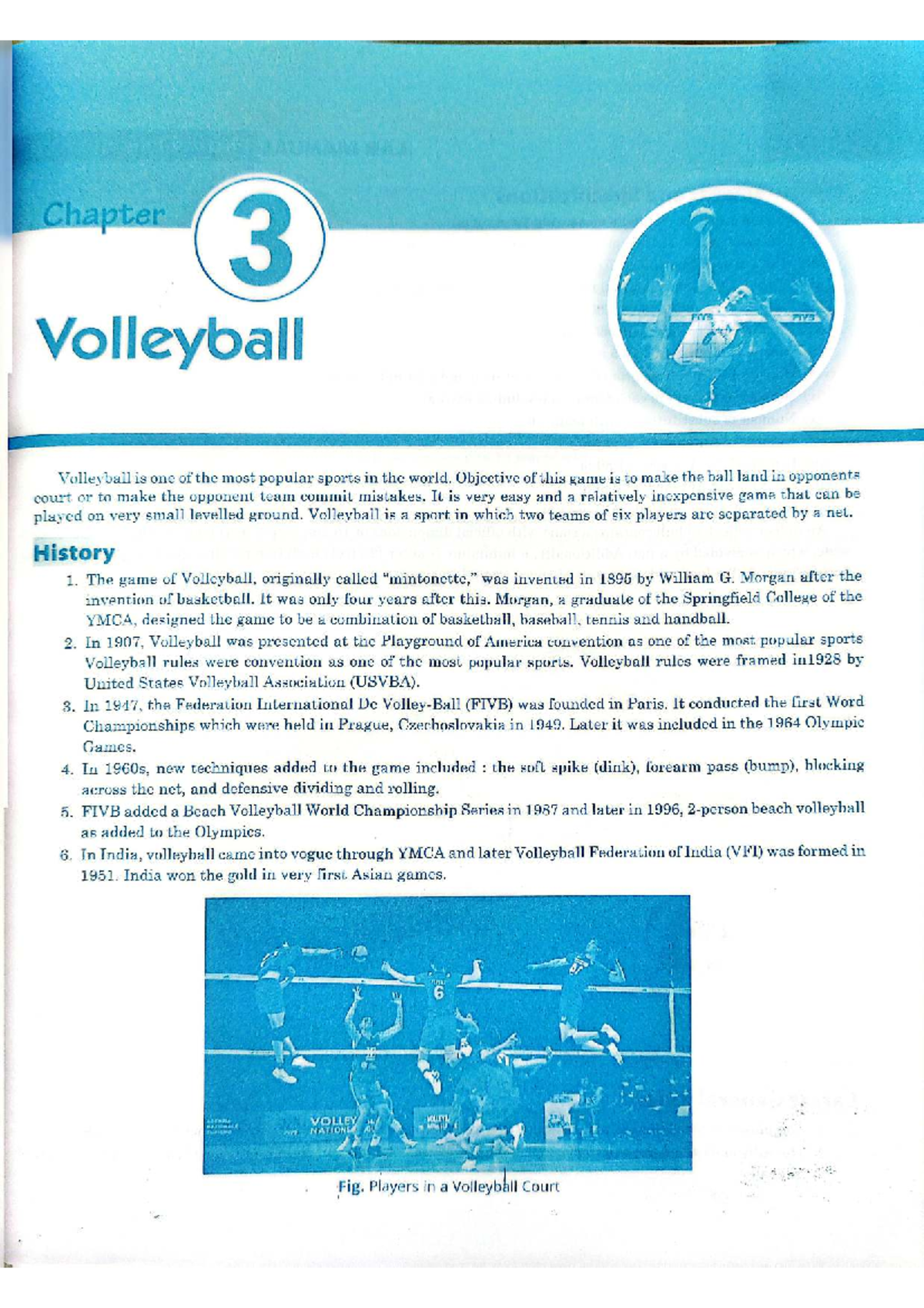 Chapter 3: FIVS Volleyball - History, Rules, and Techniques - Studocu