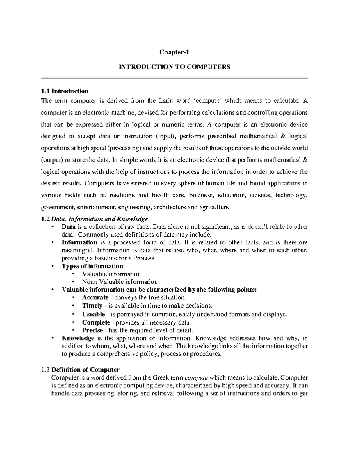 Computer Skills: Chapter 1 - Introduction to Computers - Studocu