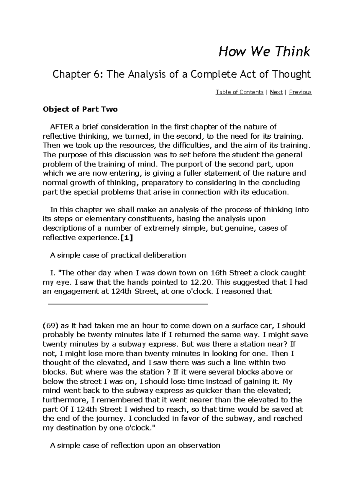 Chapter 6 - critical thinking - How We Think Chapter 6: The Analysis of ...