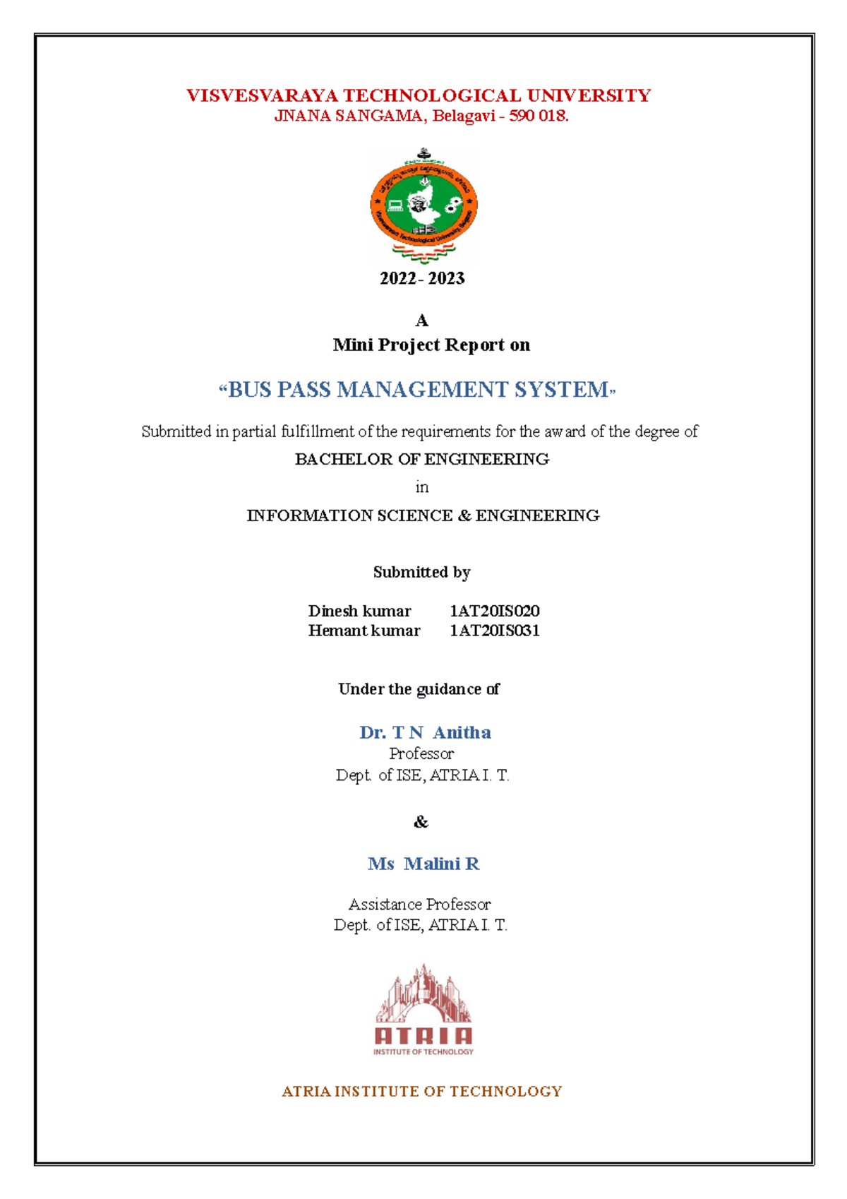 DBMS Mini Project Sample Report-Car Rental Management System - VISVESVARAYA TECHNOLOGICAL ...