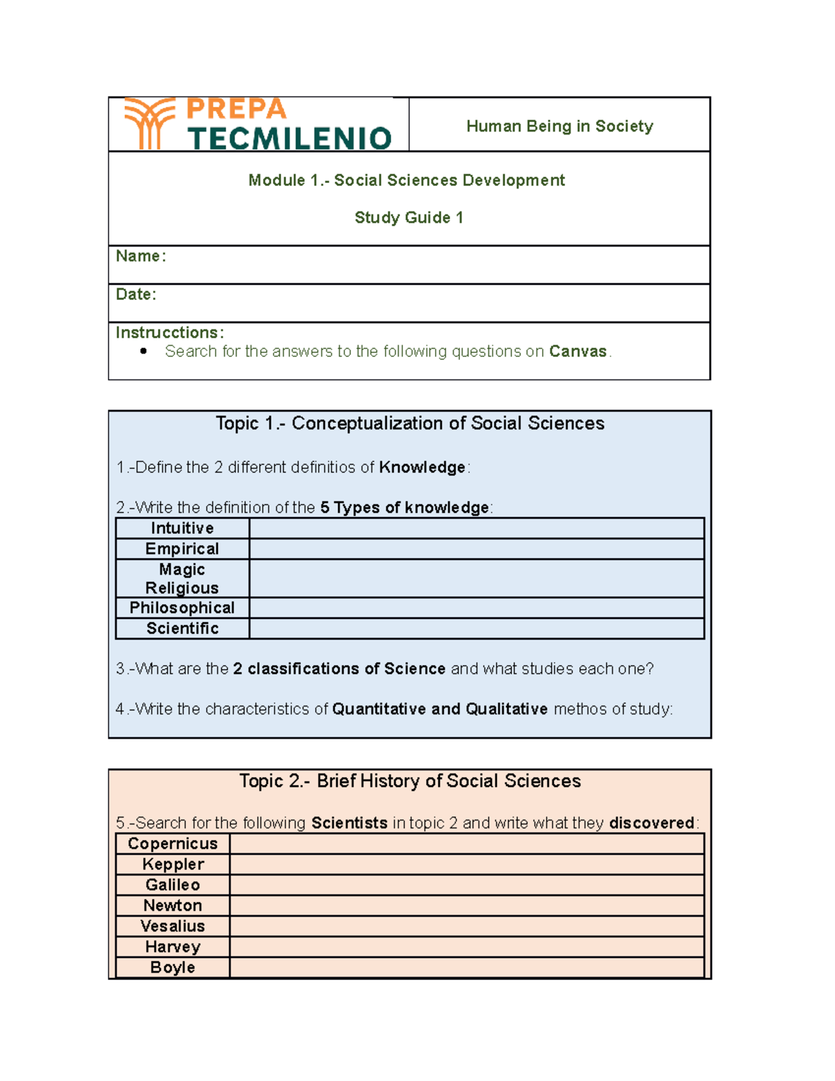 Human - Social Sciences Study Guide 1 (Module 1) - Studocu