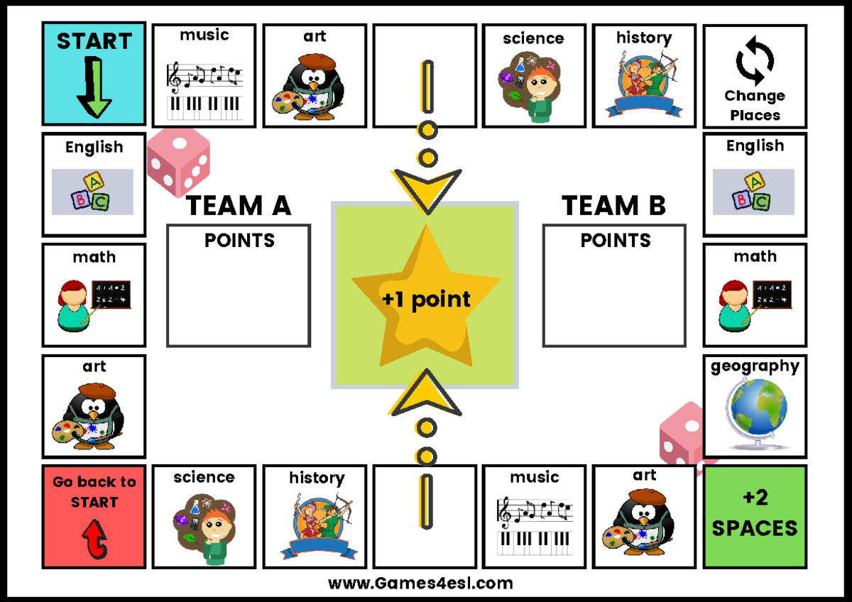 717654703 School Subjects Board Game - English assignments - START ...