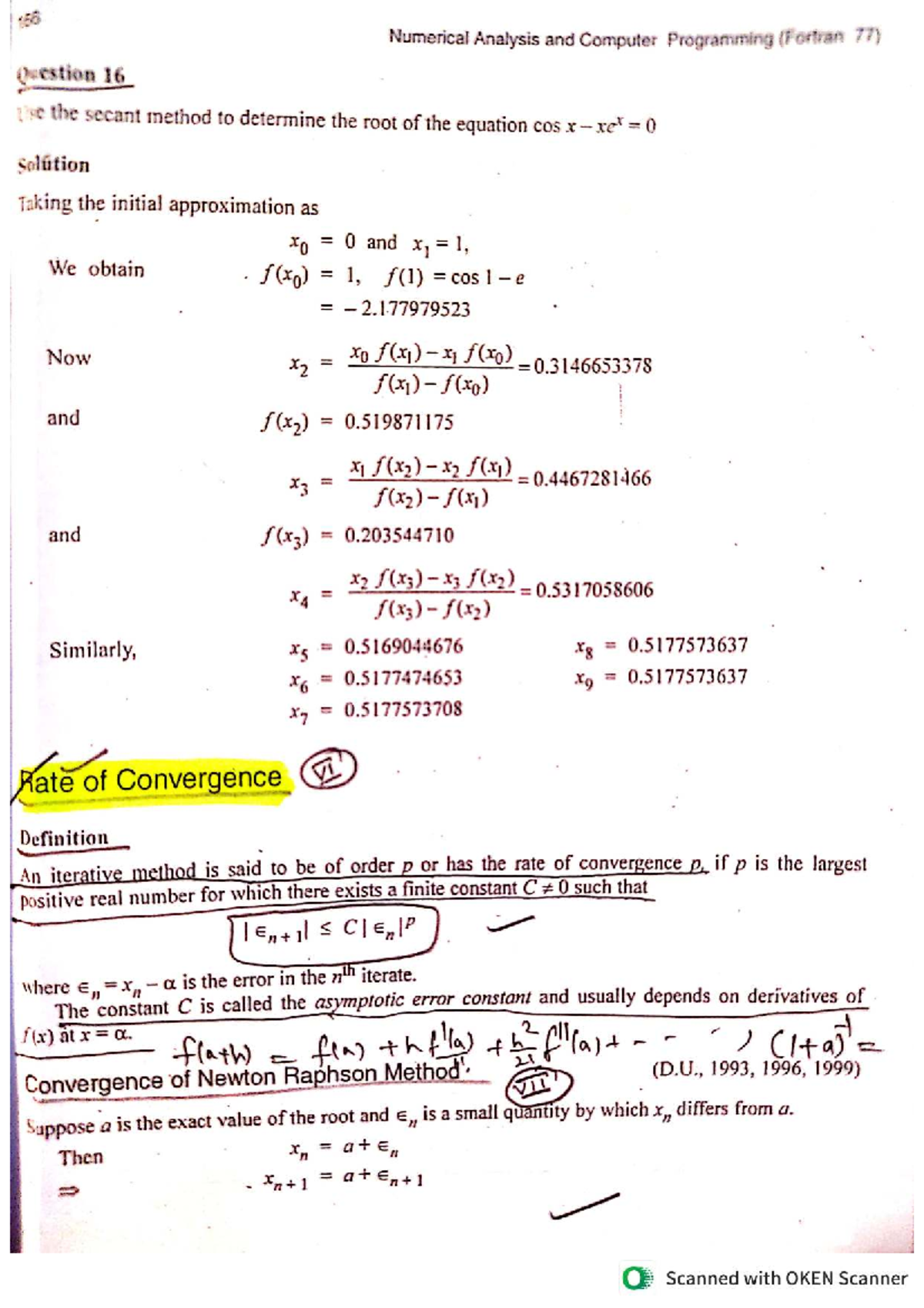 Numerical Analysis (Fortran 77) - Secant & Bisection Methods - Studocu
