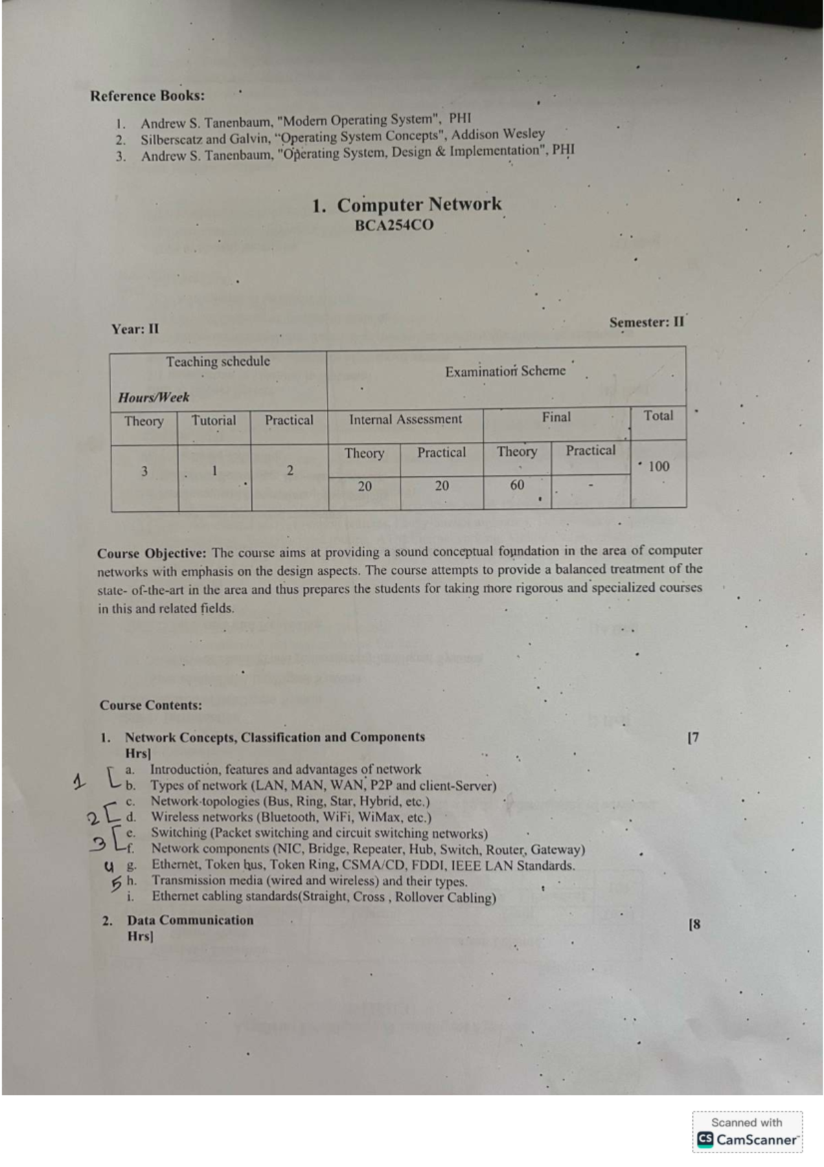 BCA254CO II Sem Computer Networks Syllabus and Reference Books - Studocu