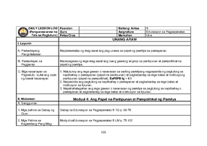 COT Filipino 6 Q4 M13 - lesson plan - LESSON EXEMPLAR School Grade Level SIX Teacher Learning ...