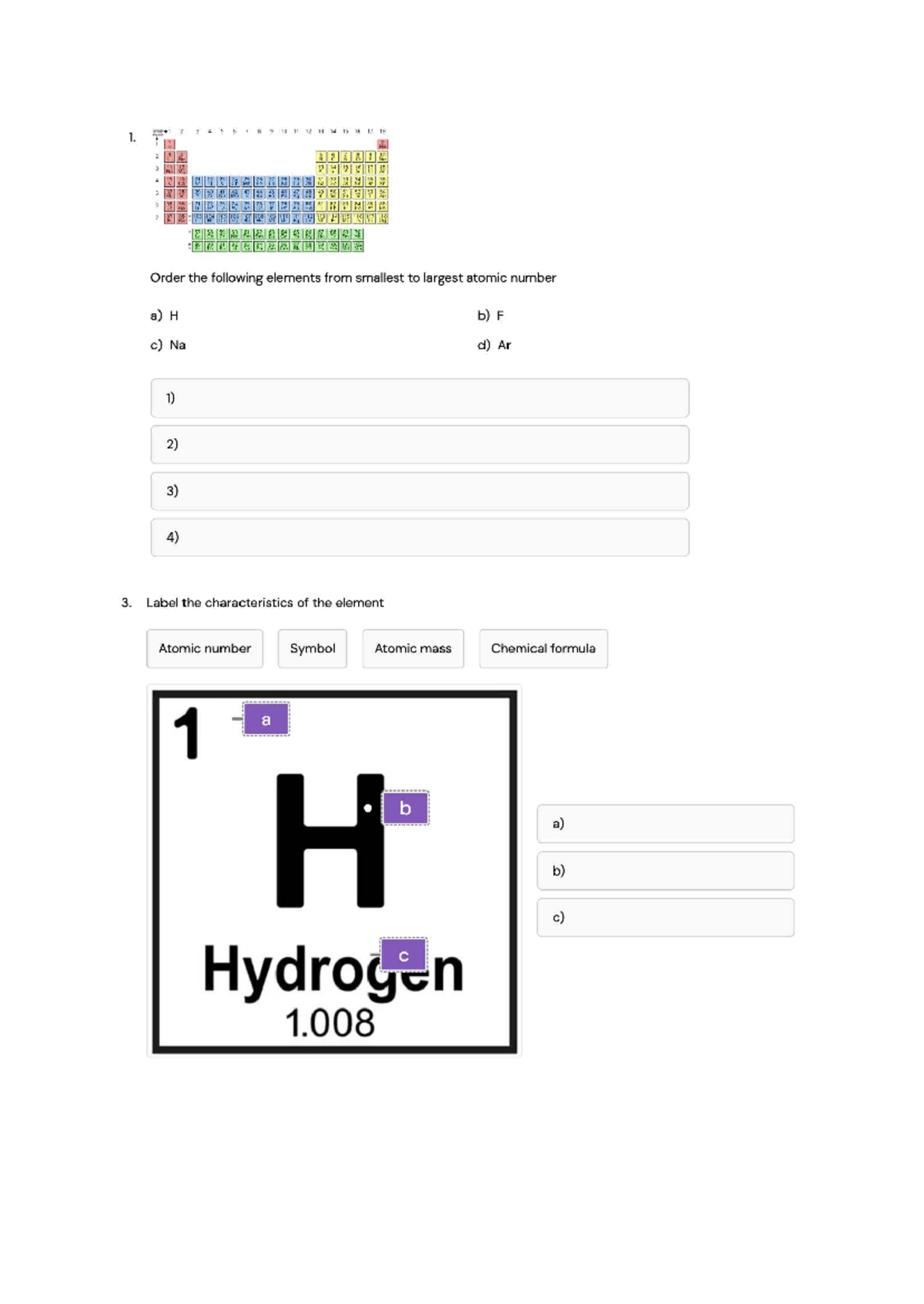 Week 3 Science Homework: Periodic Table & Element Characteristics - Studocu