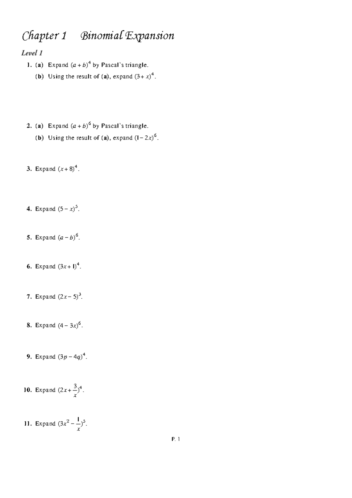 Chp1 Binomial Expansion - Math Notes and Exercises - Studocu