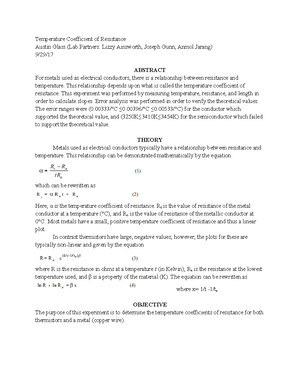 Lab 1 Simple Harmonic Motion of a Spring - Error Analysis for Simple ...