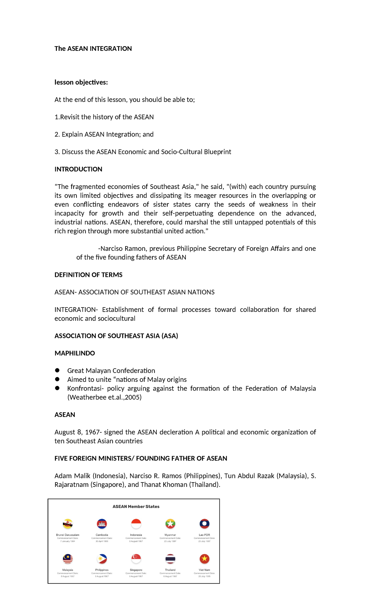 GECC 5: Written Report on ASEAN Integration and Global Media Cultures ...