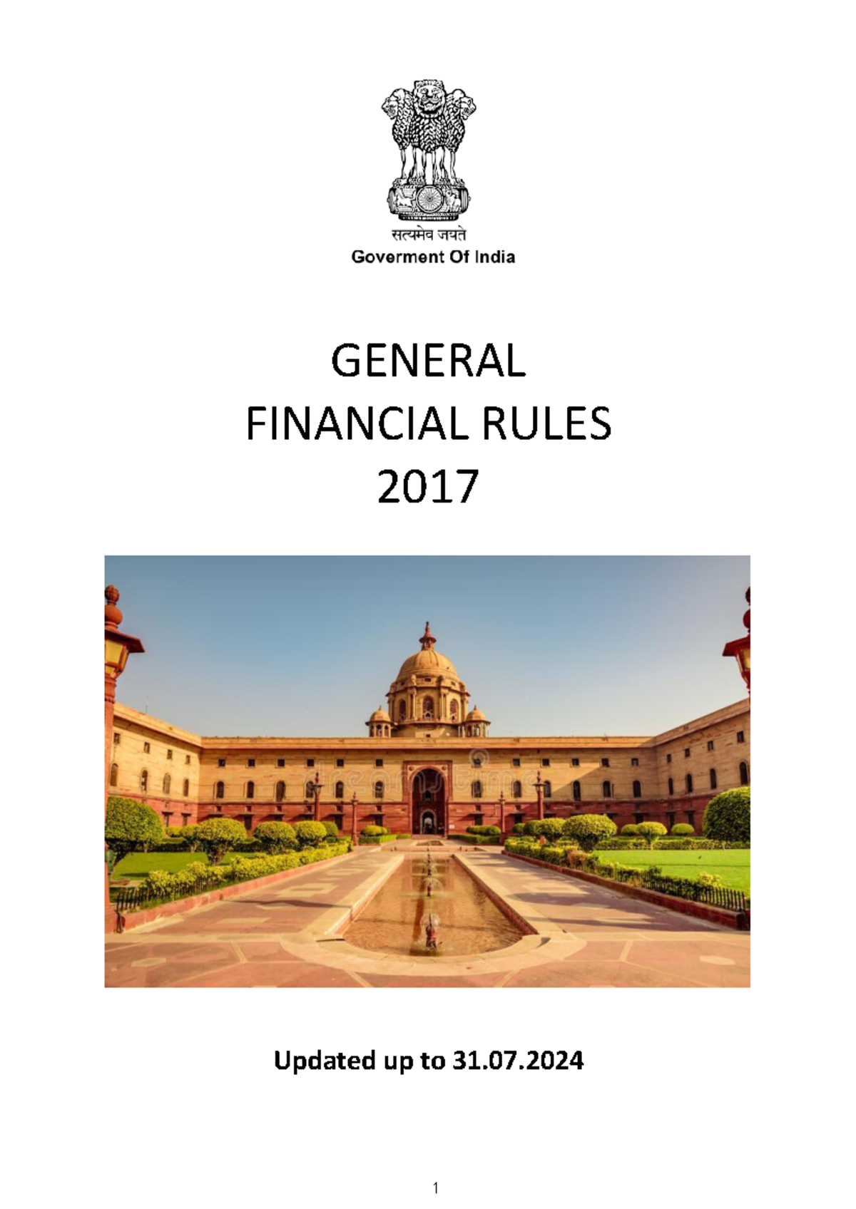 Final General Financial Rules (GFR) Updated Till 31st July 2024 - Studocu
