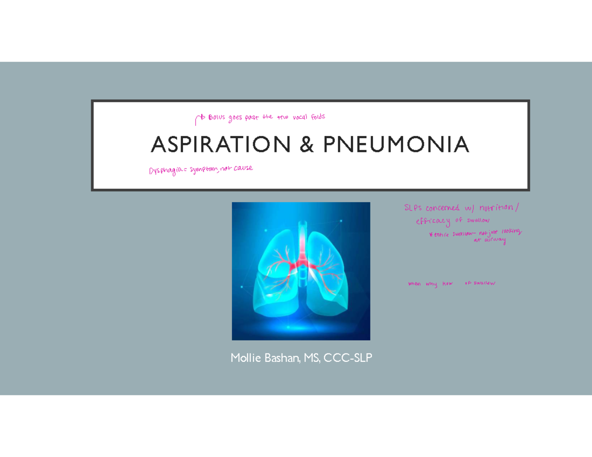 Aspiration and Pneumonia: Key Considerations in Dysphagia Management ...