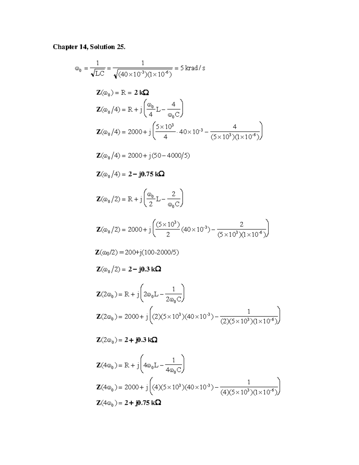 Chapter 14 Solutions: RLC Circuit Resonance Analysis and Design - Studocu
