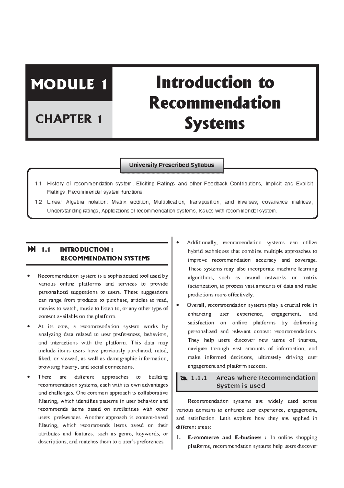 Chapter 1 Introduction to Recommendation System - MODULE 1 Introduction ...
