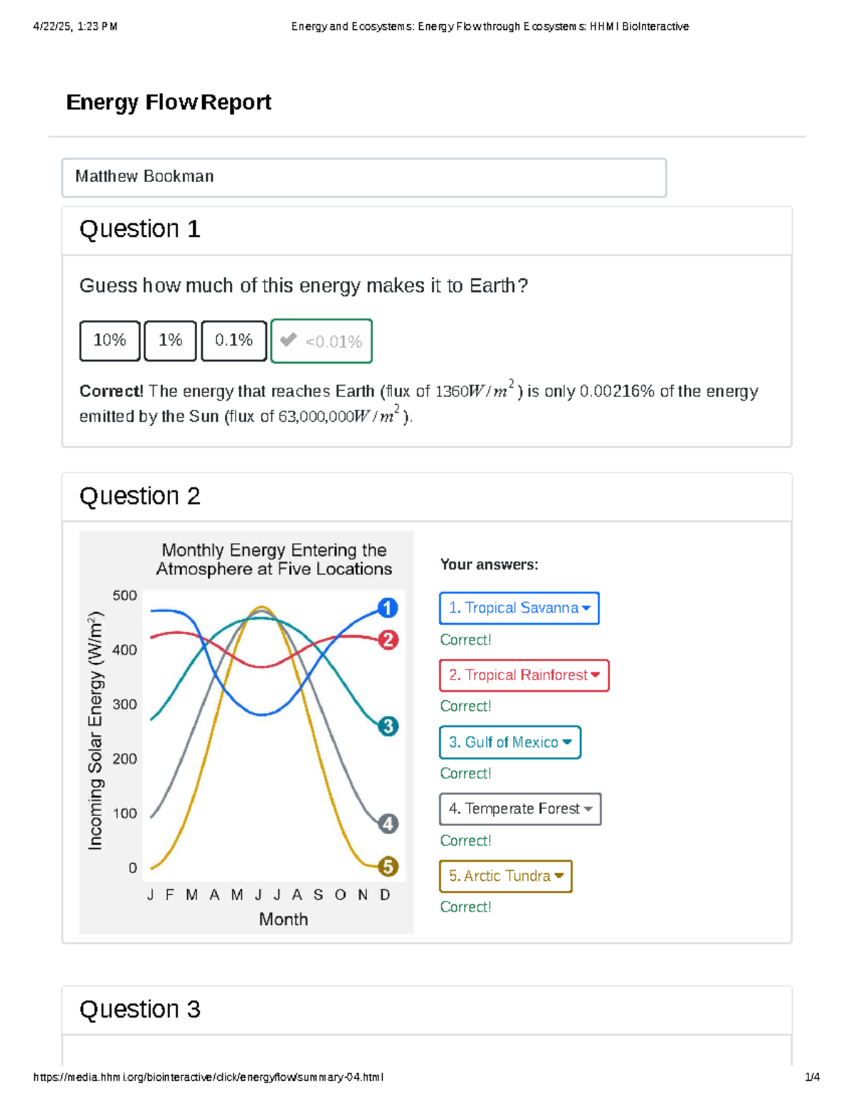 Energy Flow through Ecosystems: HHMI BioInteractive Report - Studocu