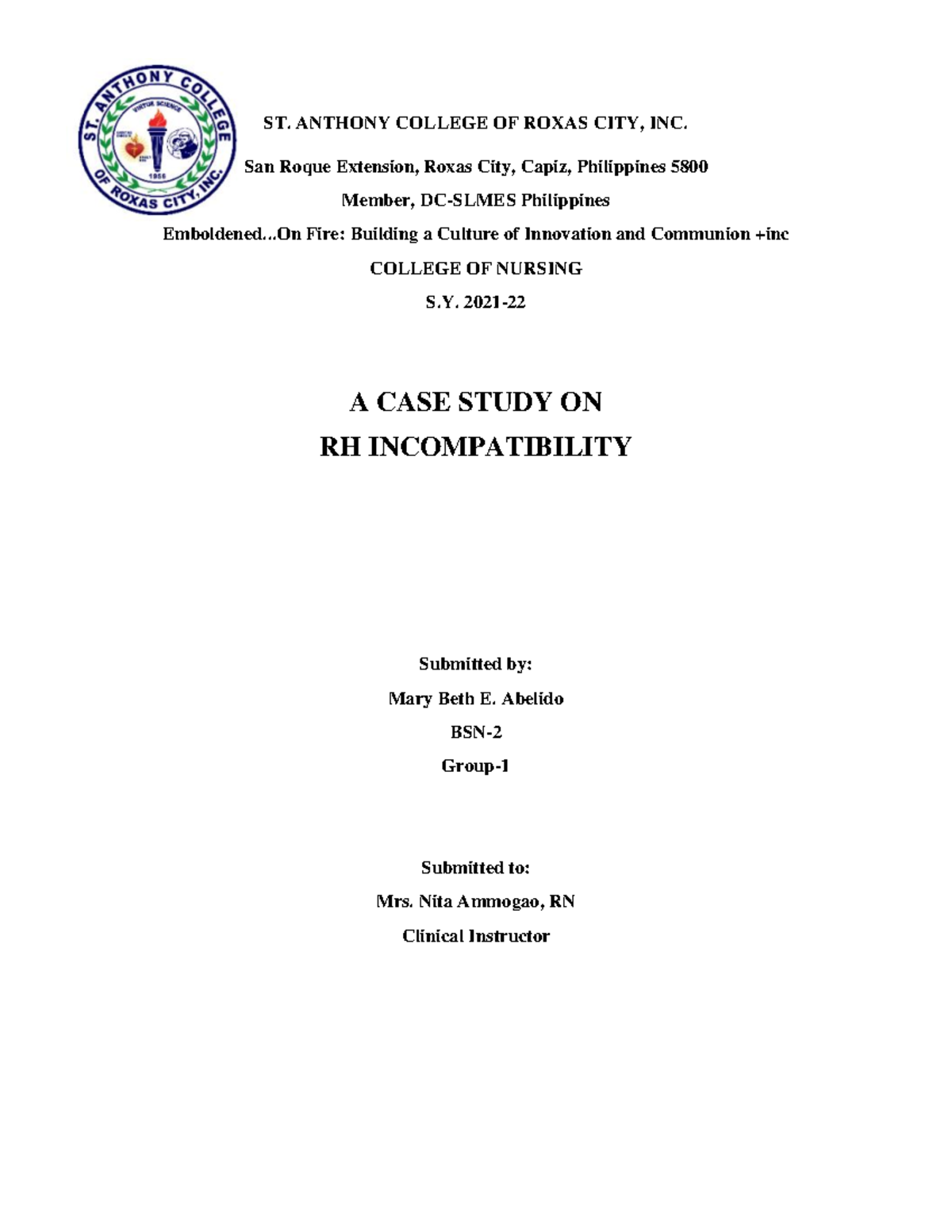 RH Incompatibility Case Study: Clinical Insights and Management - Studocu