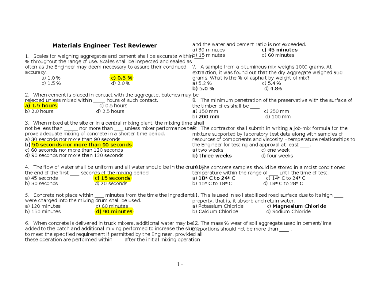 Materials Engineering Review for Test 36655099: Key Concepts ...