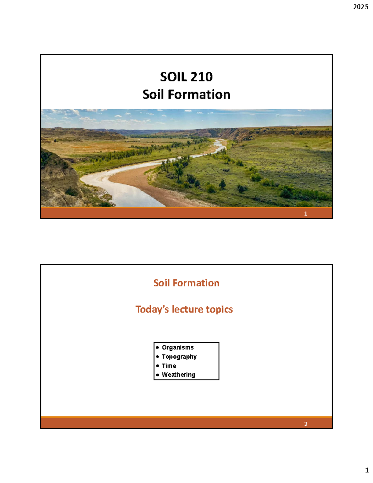 Soil Formation Lecture Notes - SOIL 210 - Studocu