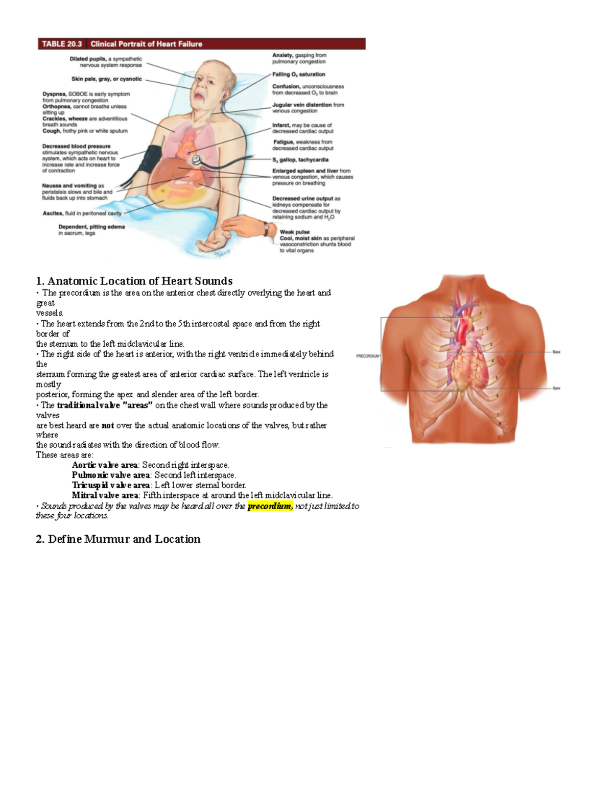 HA 3 Study Guide: Heart Sounds, Murmurs, and Lymph Node Assessment - Studocu