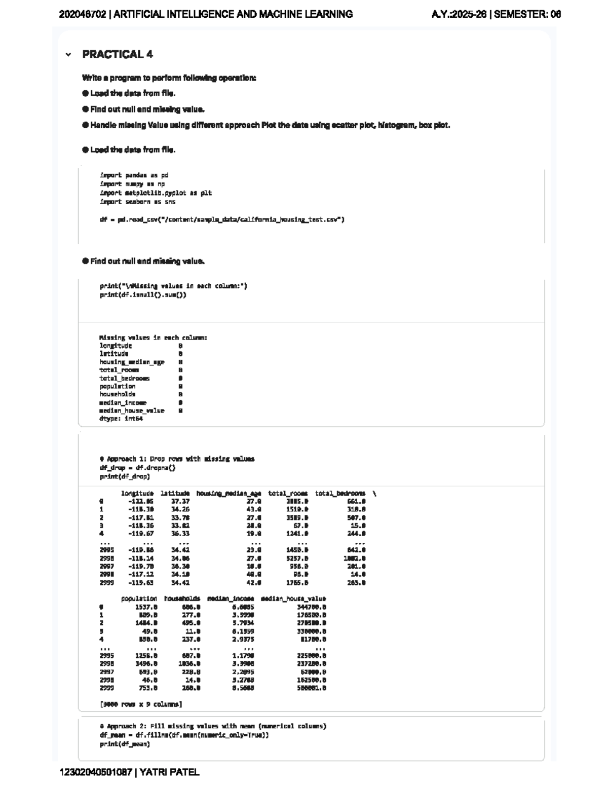 202046702 I AI & ML SEM 06 Practical 4: Data Handling & Visualization ...