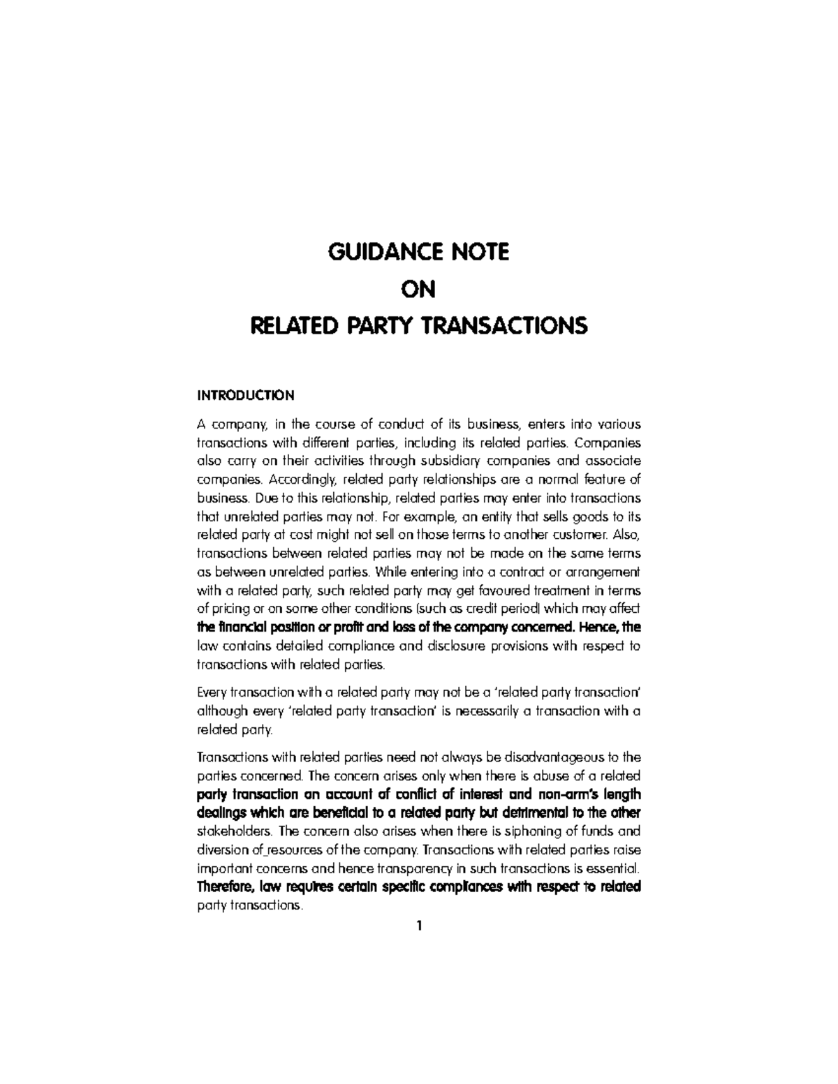 Guidance Note on Related Party Transactions (RPT) 2023 - Studocu