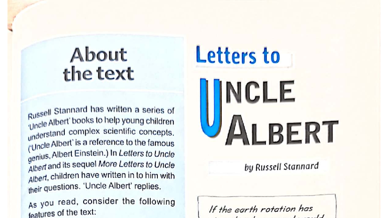 Letters to Uncle Albert: Understanding Complex Science Concepts - Studocu