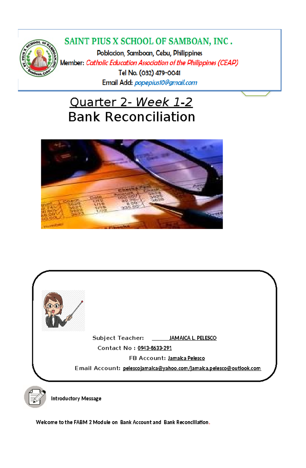 FABM 2 Q2: Bank Reconciliation Module and Activities - Studocu