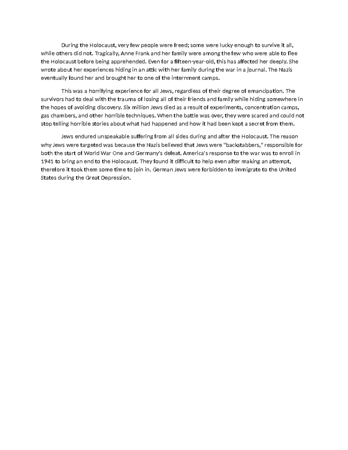 5.04 Exhibit Contribution: Impact of the Holocaust on Anne Frank - Studocu