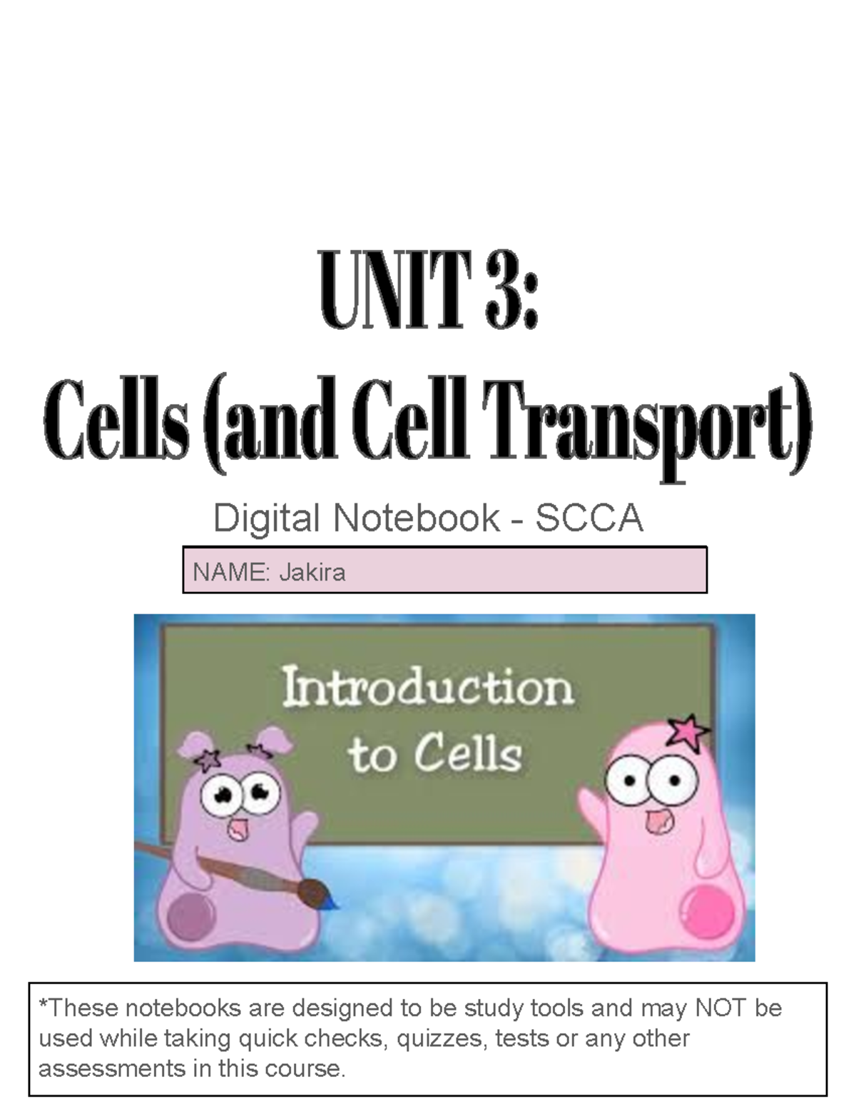 Cells and Cell Transport - Digital Notebook - Studocu