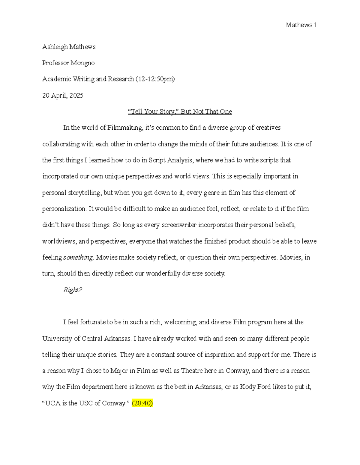 Podcasting Paper Draft - Academic Writing & Research (ENG 101) - Studocu