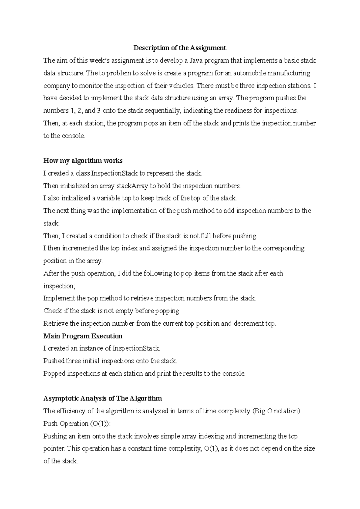 Programming Assignment Unit 3 - Description of the Assignment The aim ...