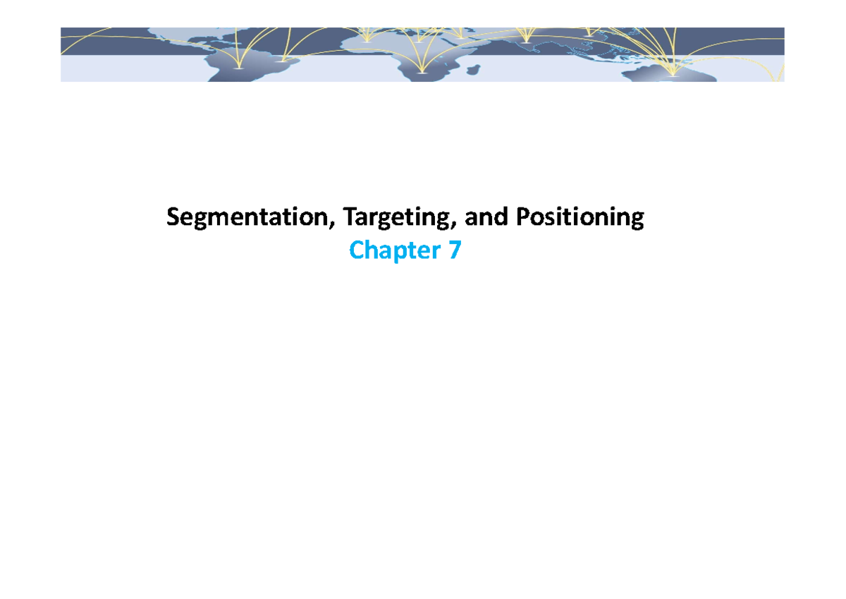 Chapter 7: Global Market Segmentation Overview and Insights - Studocu