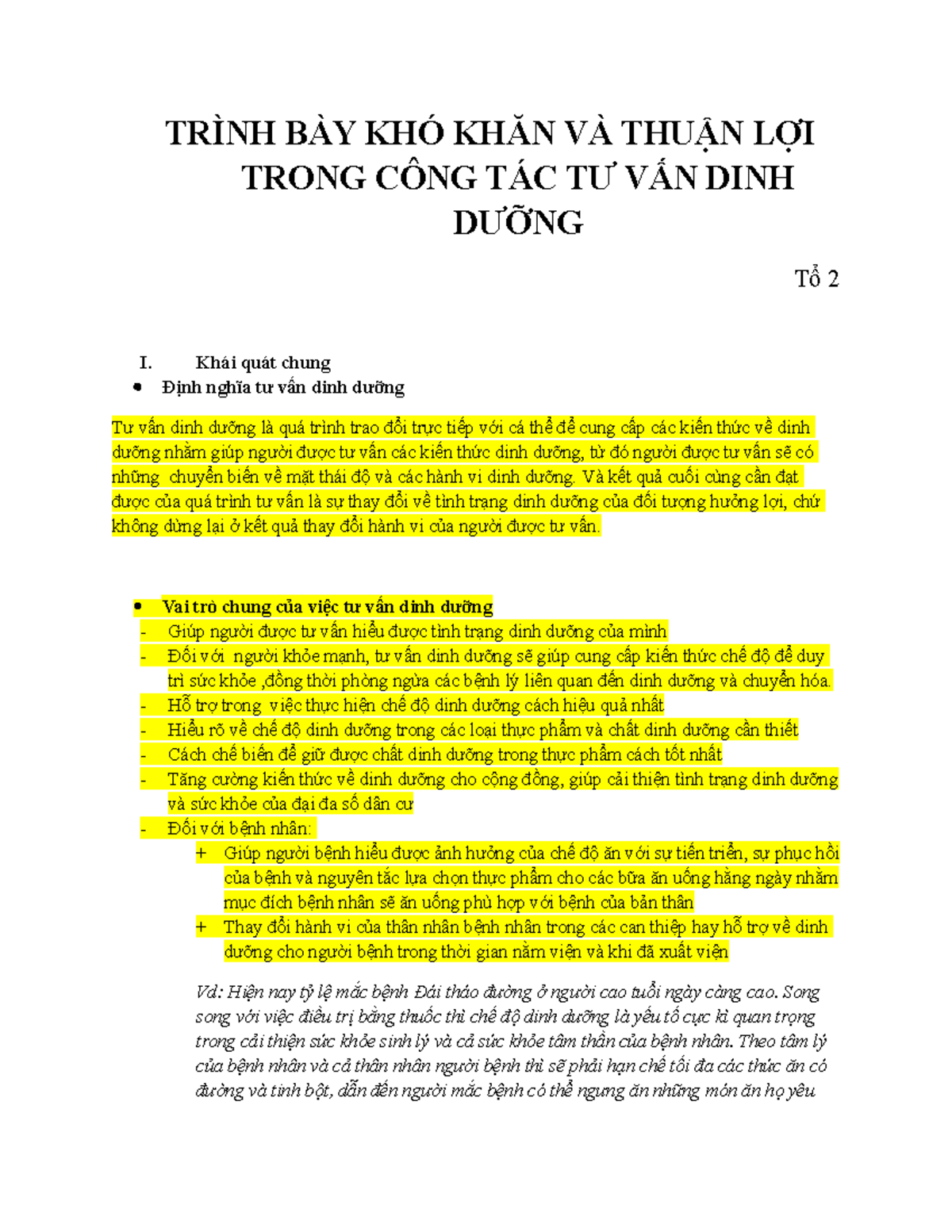 TVDD-TO2 - TRÌNH BÀY KHÓ KHĂN VÀ THUẬN LỢI TRONG CÔNG TÁC TƯ VẤN DINH ...