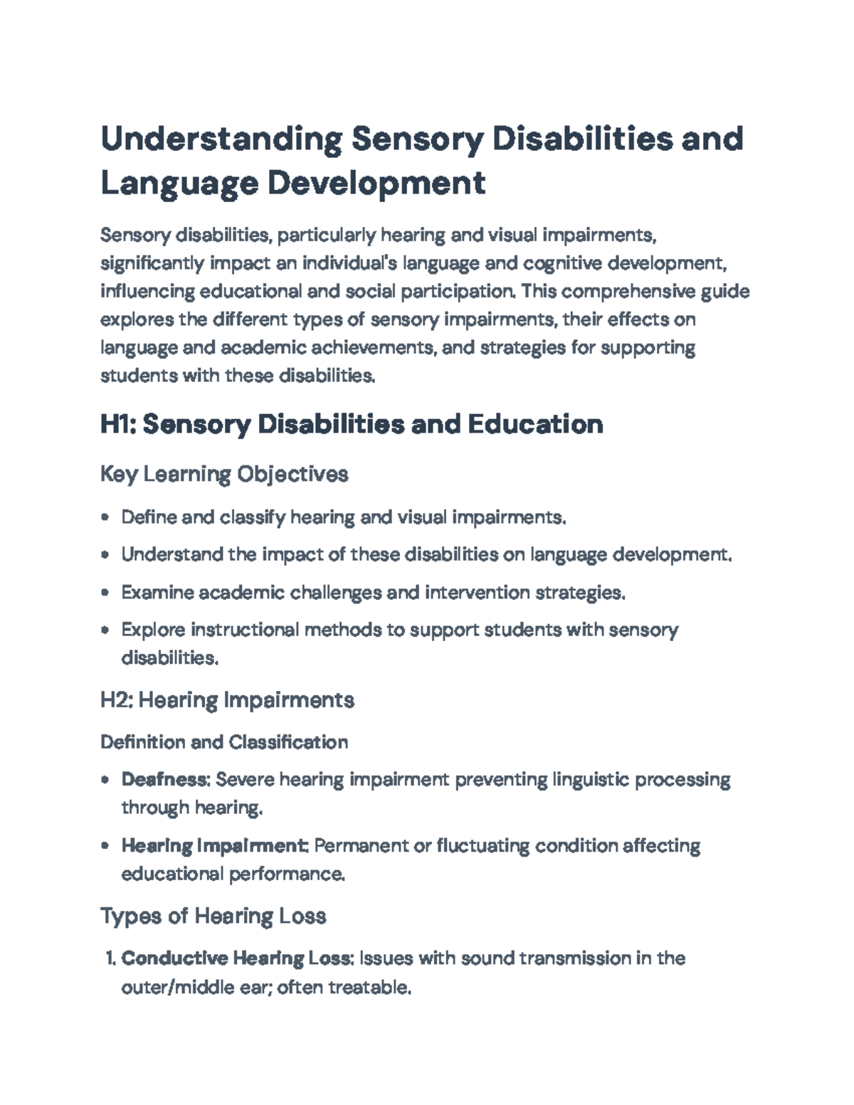 Understanding Sensory Disabilities and Language Development: A Guide ...