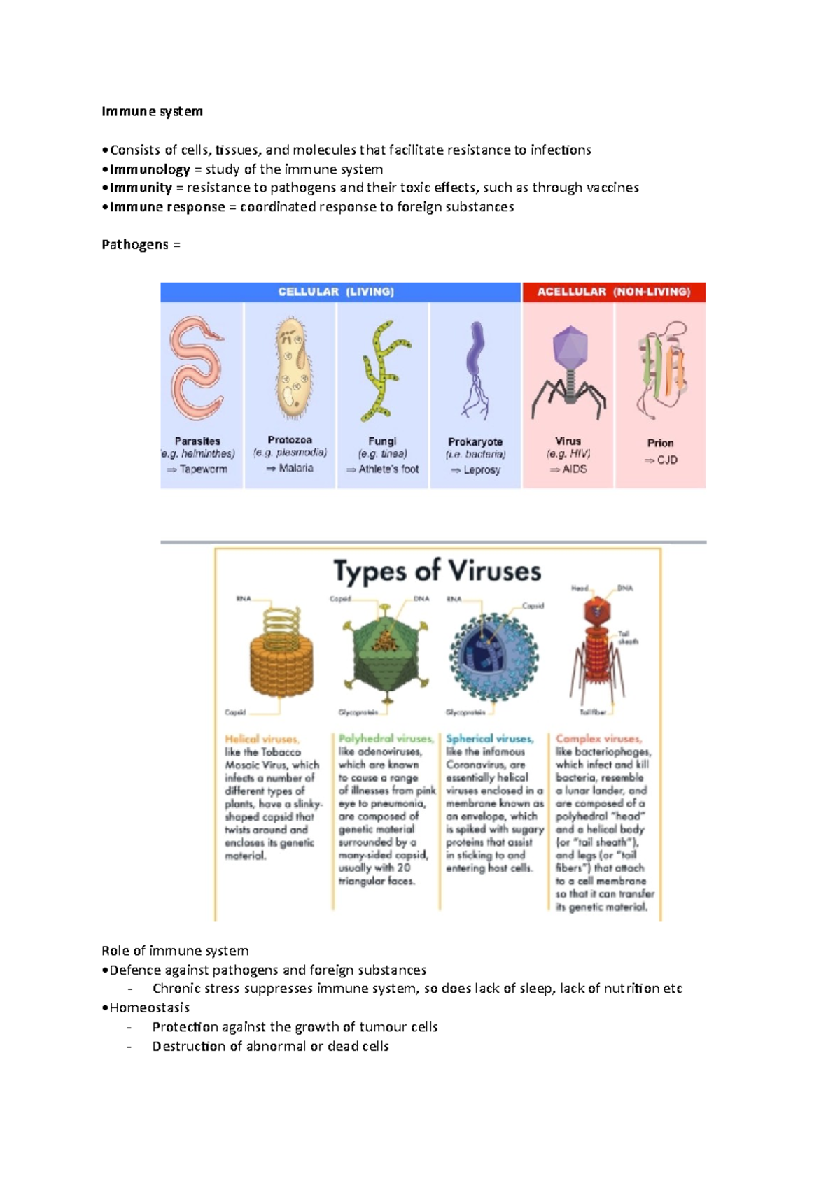 Immune System and health psychology - Immune system •Consists of cells ...