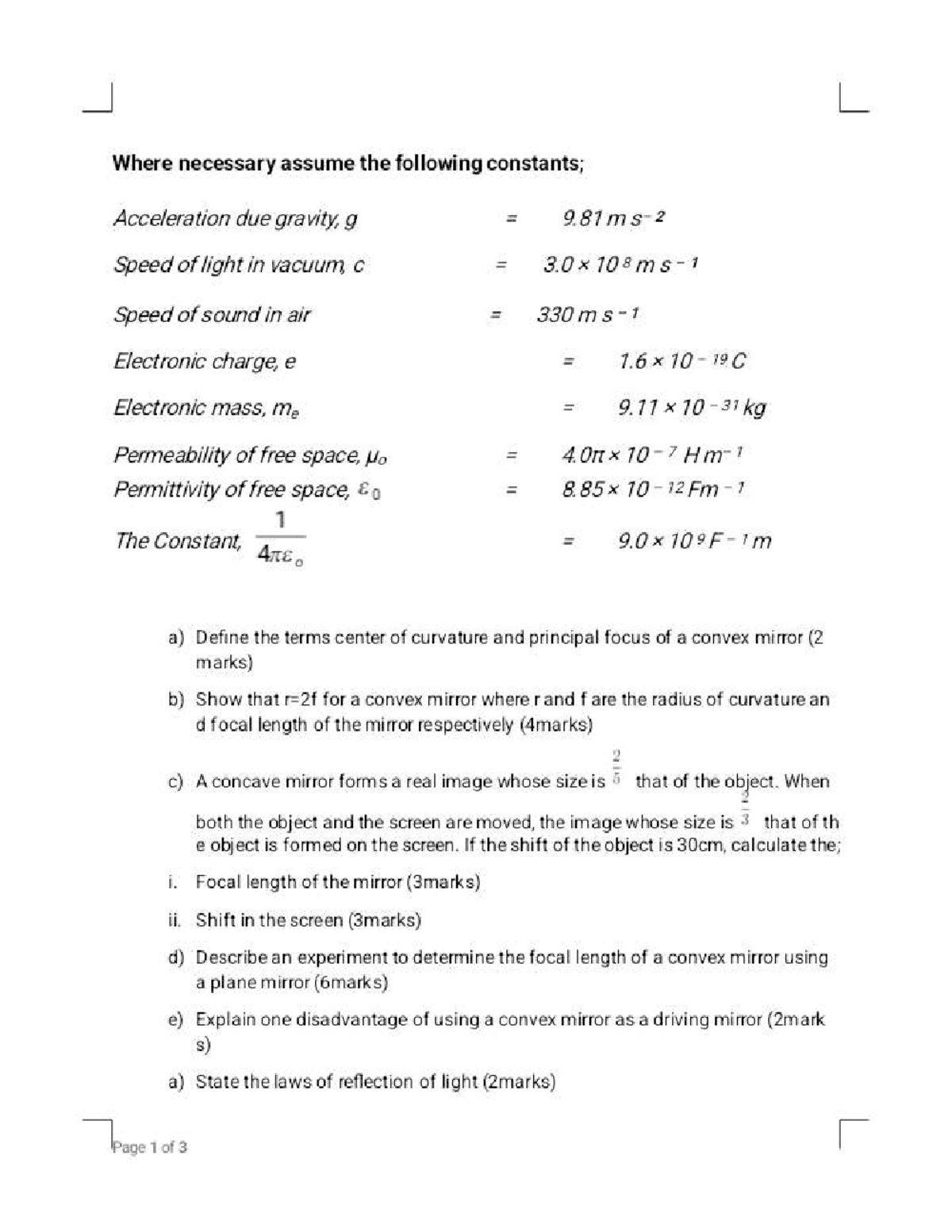 Physics Concepts and Experiments: S-4 Notes on Mirrors and Electric ...