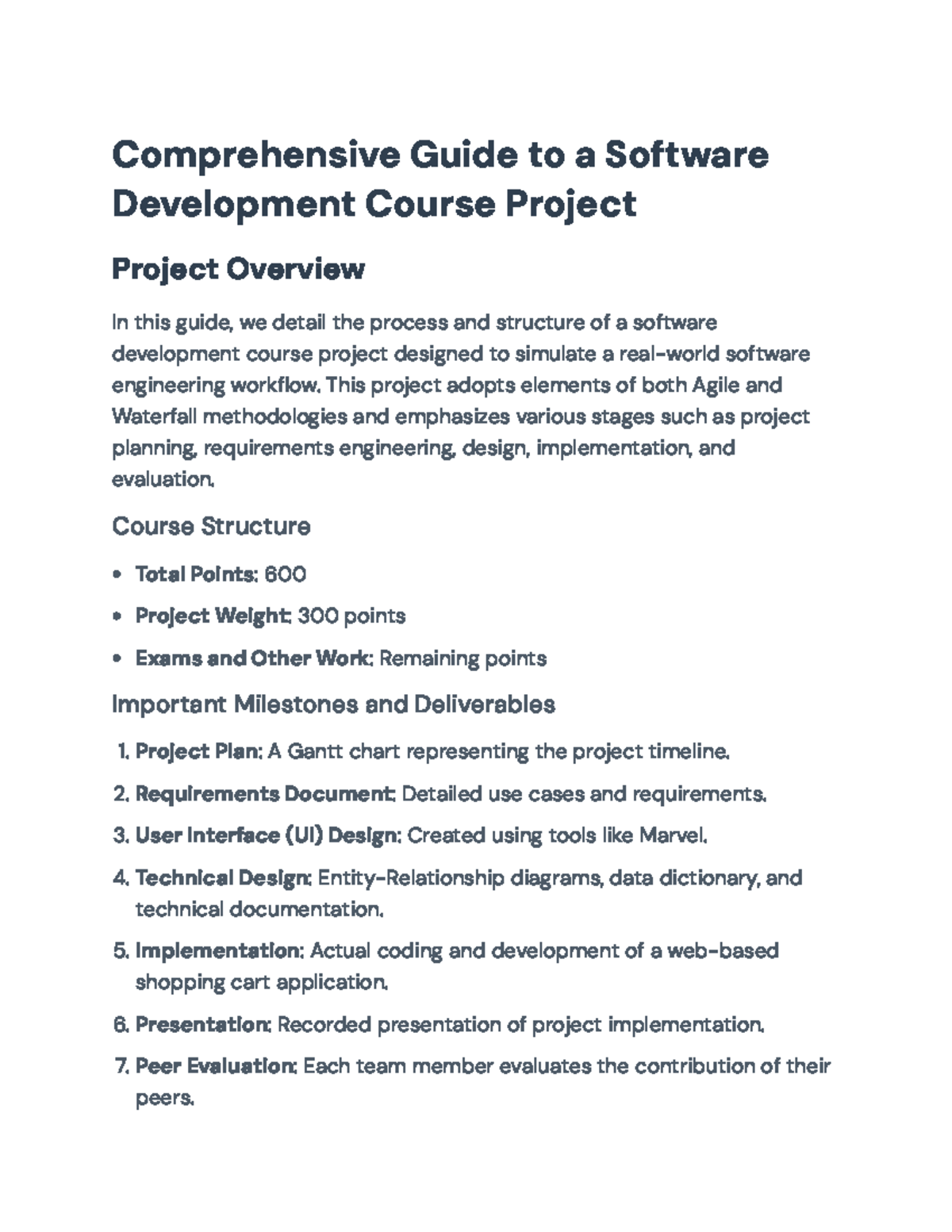 Comprehensive Guide for CS101 Software Development Course Project - Comprehensive Guide to a ...
