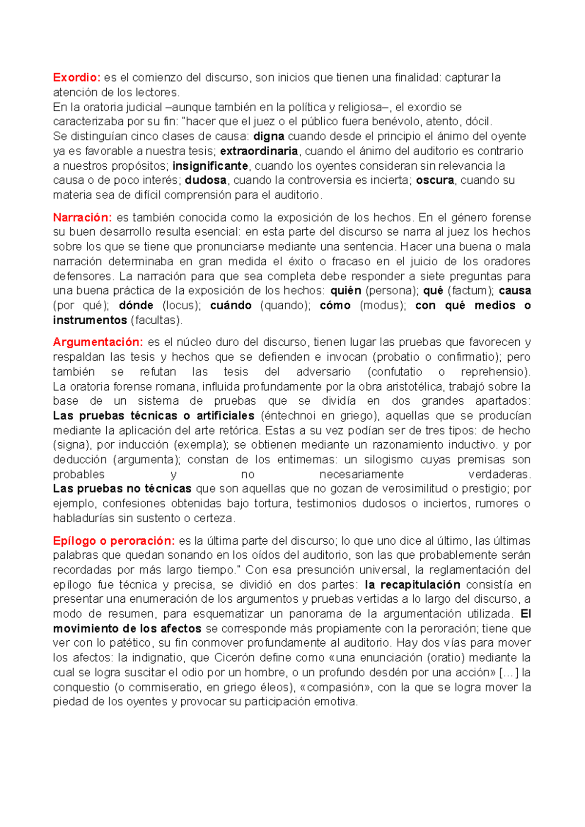 Estructura del Discurso Persuasivo: Exordio, Narración y Argumentación ...