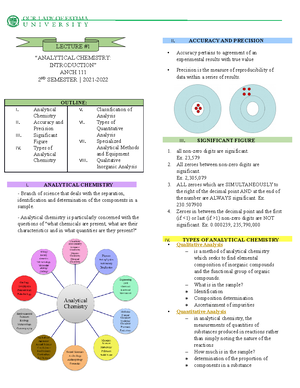 Anachem LEC Stoichio - ANCH 111: Analytical Chemistry Jeremy Kervin De ...